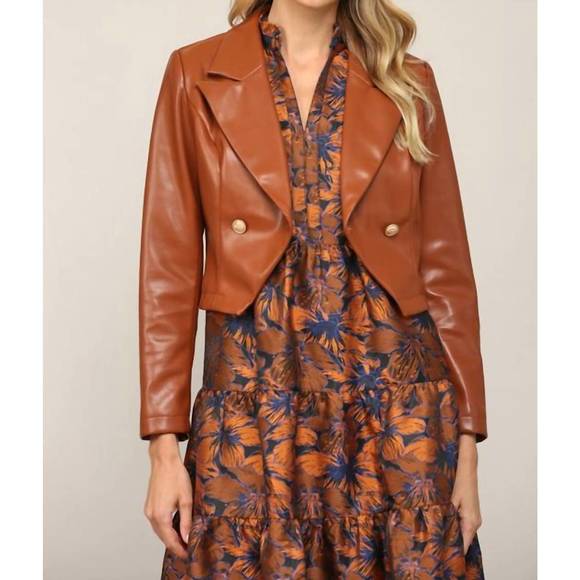 Fate | Jackets & Coats | New Fate Iris Faux Leather Jacket In Brown ...